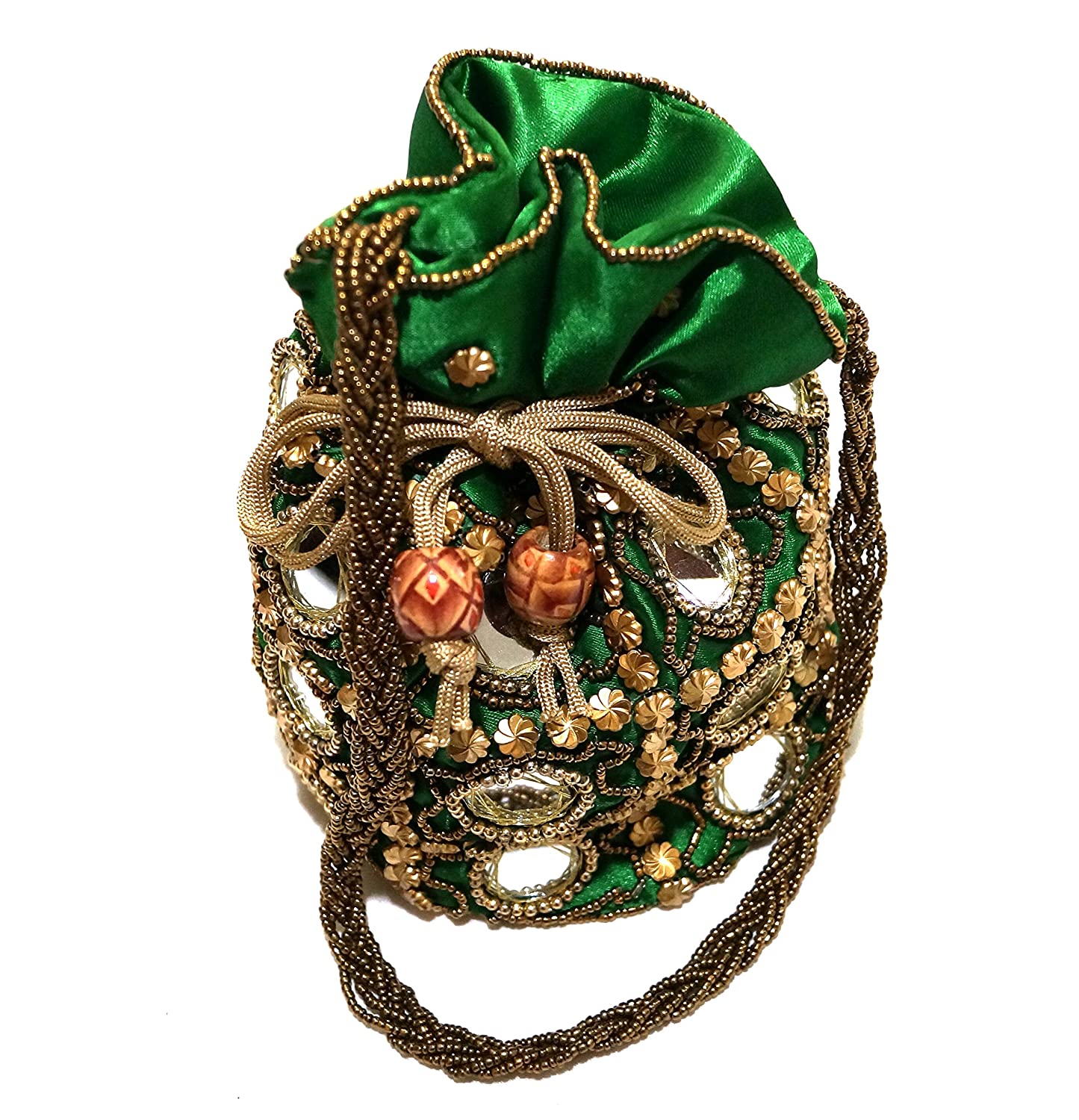 Exquisite Potli/Draw String Bag- Mirror and Bead Work – Deccani Store